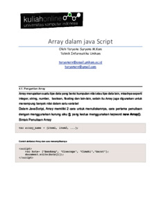 Array Dalam Java Script - Repository